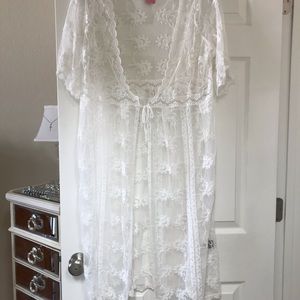 POL | Sweaters | White Lace Oversized Duster Cardigan | Poshmark